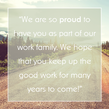 Sample Employee Appreciation Messages for Years of Service Awards