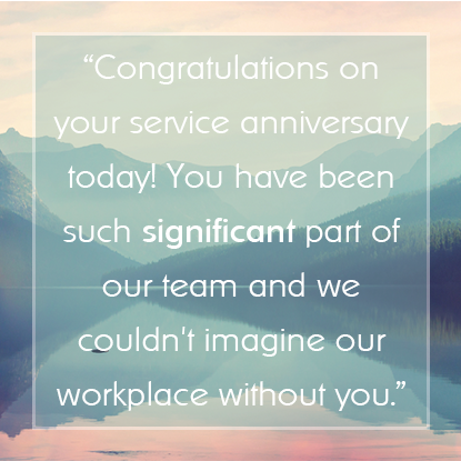 Sample Employee Appreciation Messages for Years of Service Awards